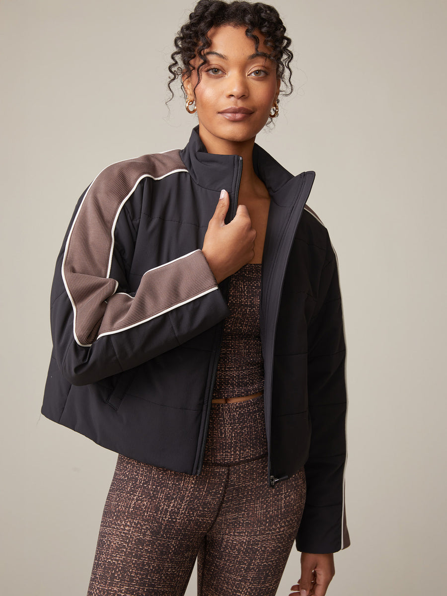 Varsity Sleeve Puffer Jacket | Thrive Société