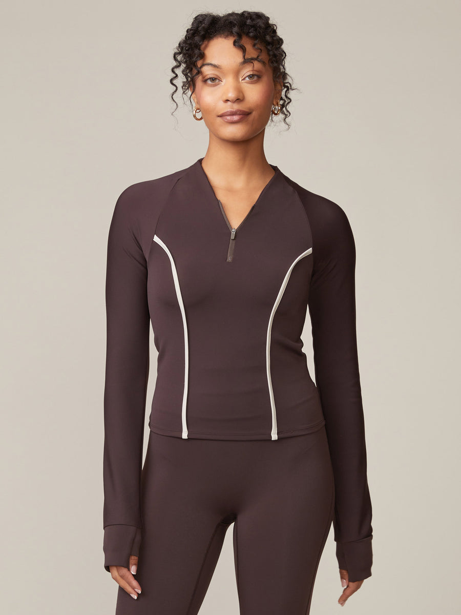 Long Sleeve Quarter Zip Persist Top | Thrive Société